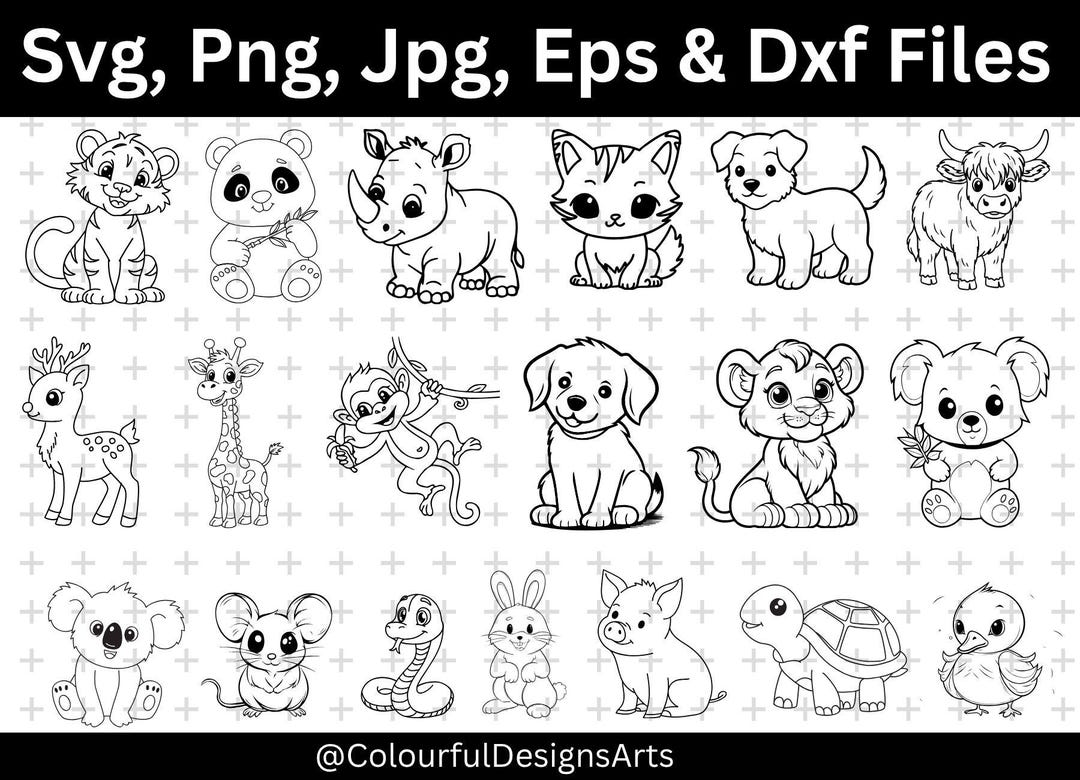 Cute Baby Animal Svg Bundle, Woodland Animals Svg, Jungle Animal Svg ...