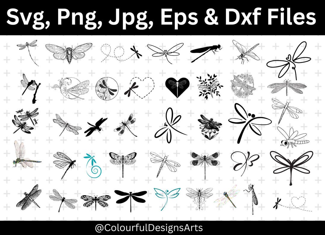 Dragonfly Svg Bundle, High Quality Svg Bundle, Dragonfly Clipart ...