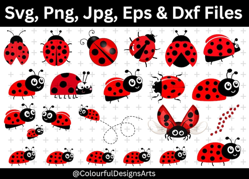 Ladybugs Svg Bundle, SVG Layered Files, Ladybug Clipart, Ladybugs Cut ...