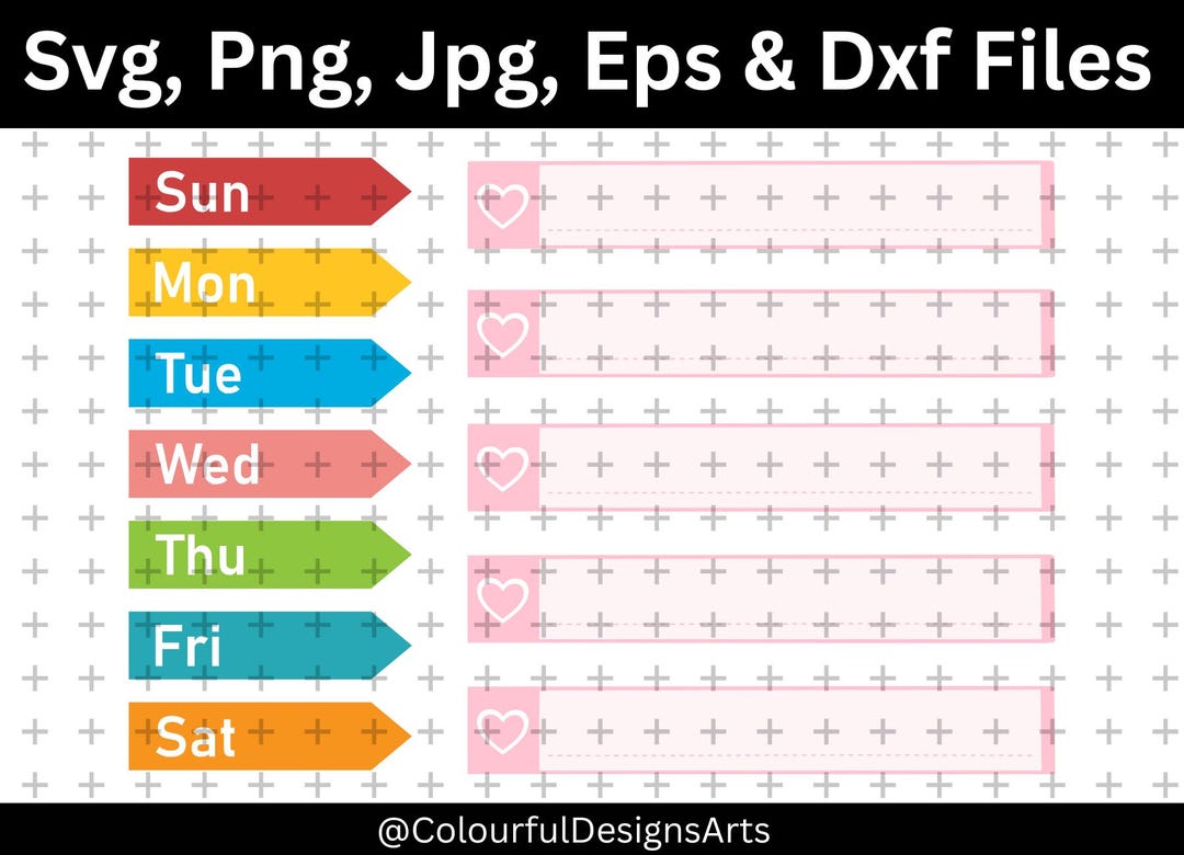 Weekly Planner SVG Bundle, Planner SVG, Family Planner Cut File, Weekly ...