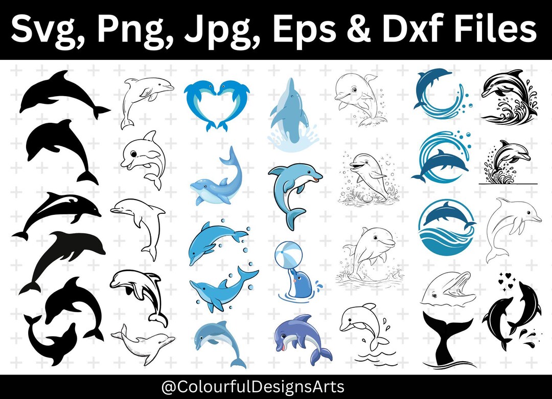 Dolphin Svg Bundle,dolphin Cricut, Dolphin Silhouette, Dolphin Svg ...