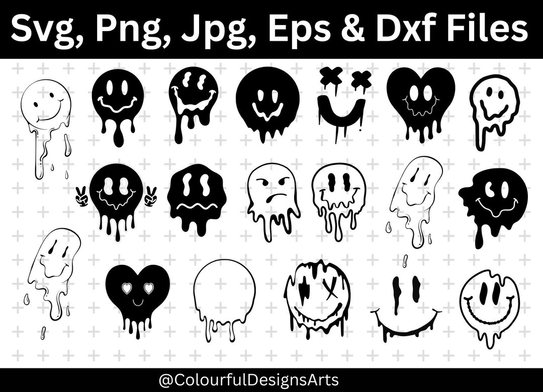 Smiley Melting Face Cliprt, Smiley Face Svg Bundle, Smiley Emoji Svg ...