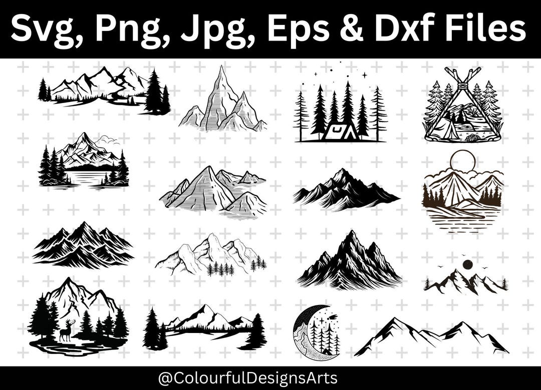 Hills Svg Bundle, Mountain Svg, Forest Svg, Nature Svg, Adventure Svg ...