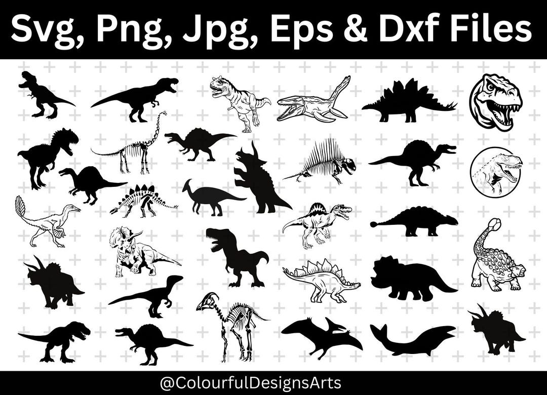 Dinosaurus PNG Clipart, Dinosaur SVG Bundle, T-rex Svg, Dino Cut File ...