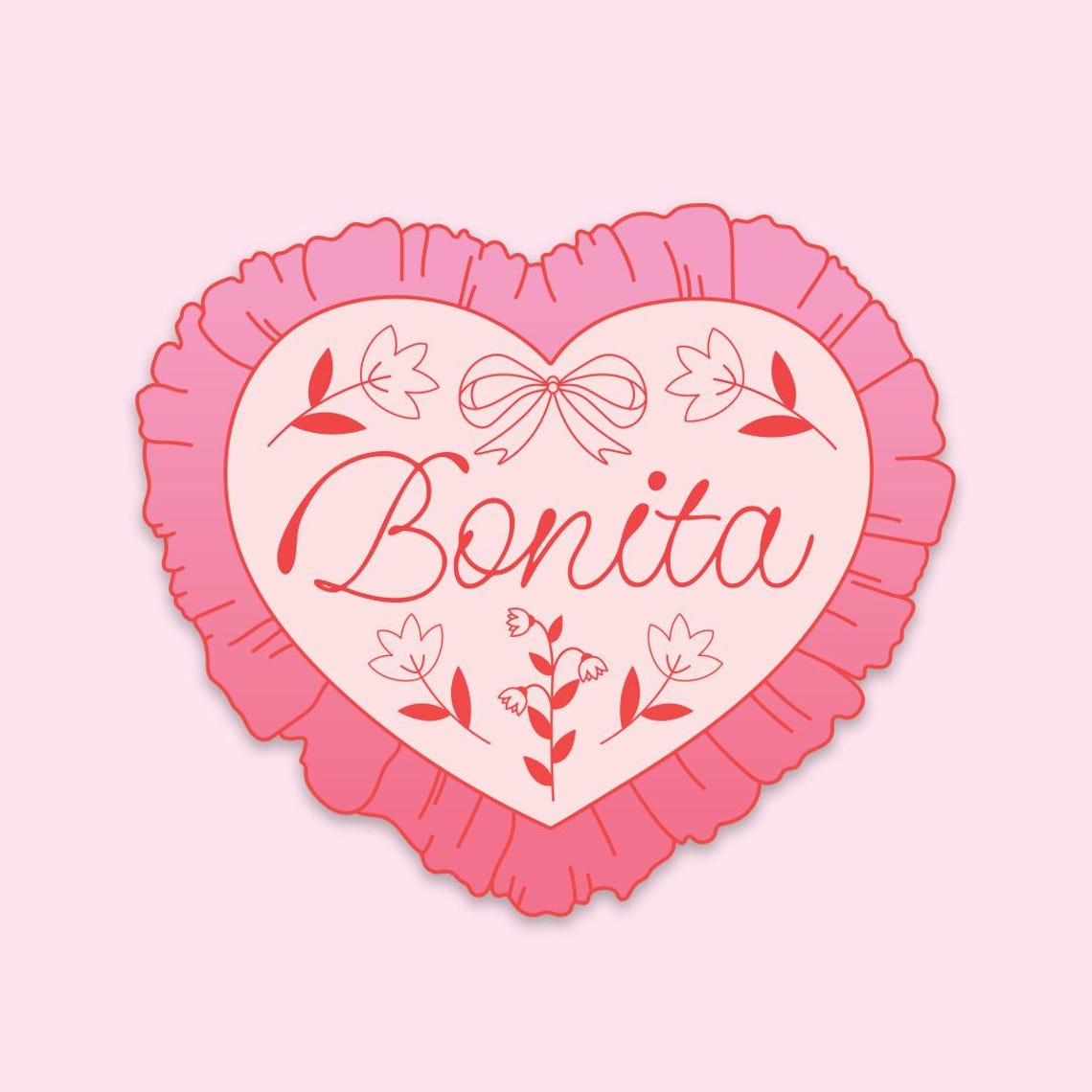 Bonita Heart Sticker | Spanish Valentine Vinyl Decal - Etsy