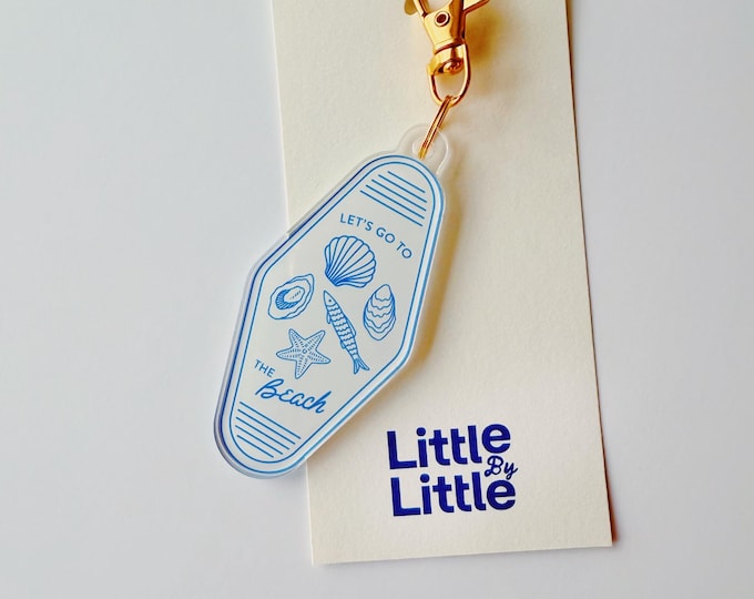 Let’s Go to the Beach Acrylic Bag Charm | Vintage-inspired Motel Key ...