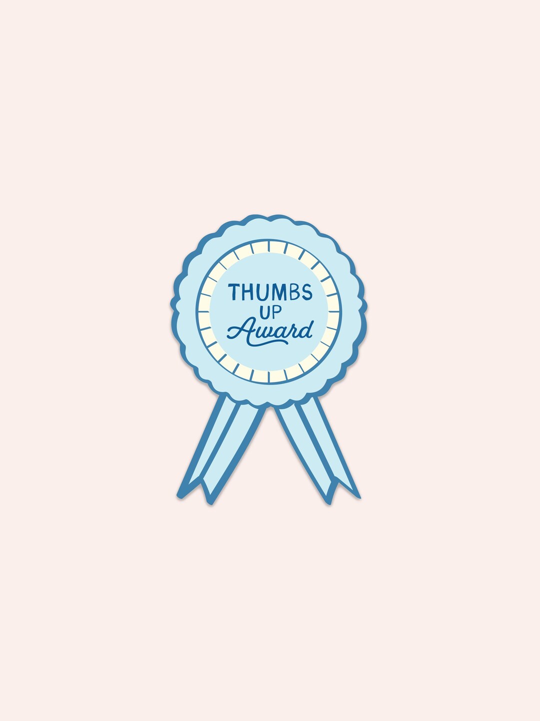 Thumbs up Award Prize Ribbon Vinyl Sticker | Blue Ribbon Waterproof ...