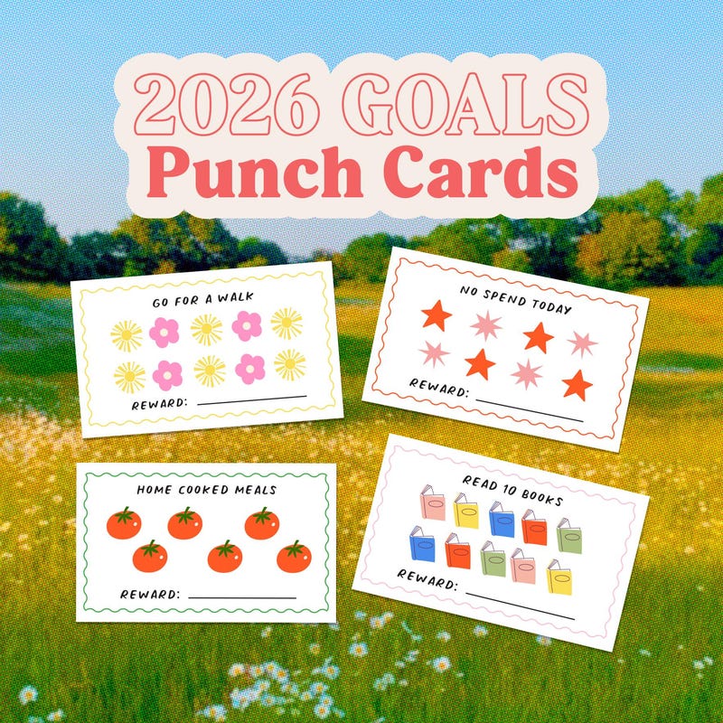 Punch Card 2026 Goals - Etsy