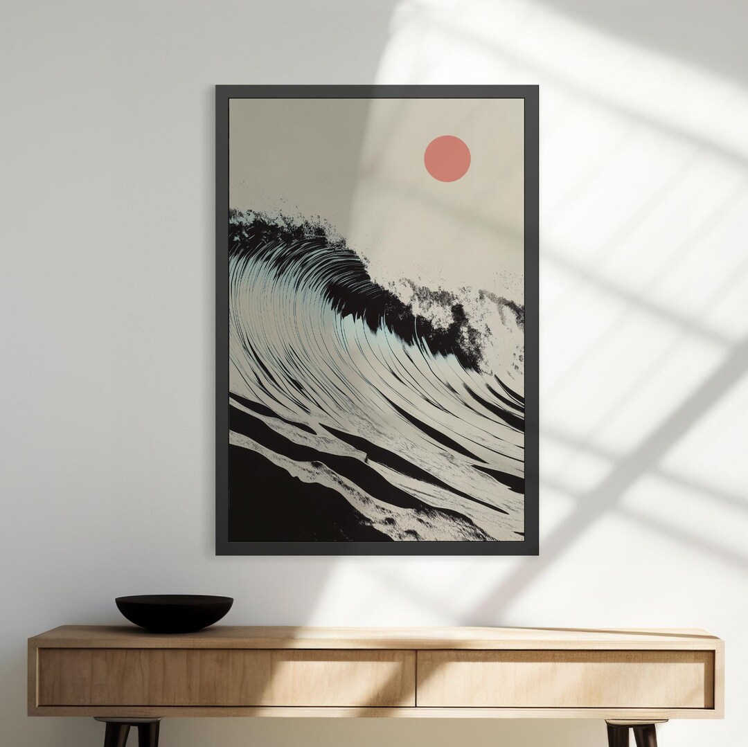 Thresh Wave - Contemporary Modern Wave Art Poster, Unique Digital Wave ...
