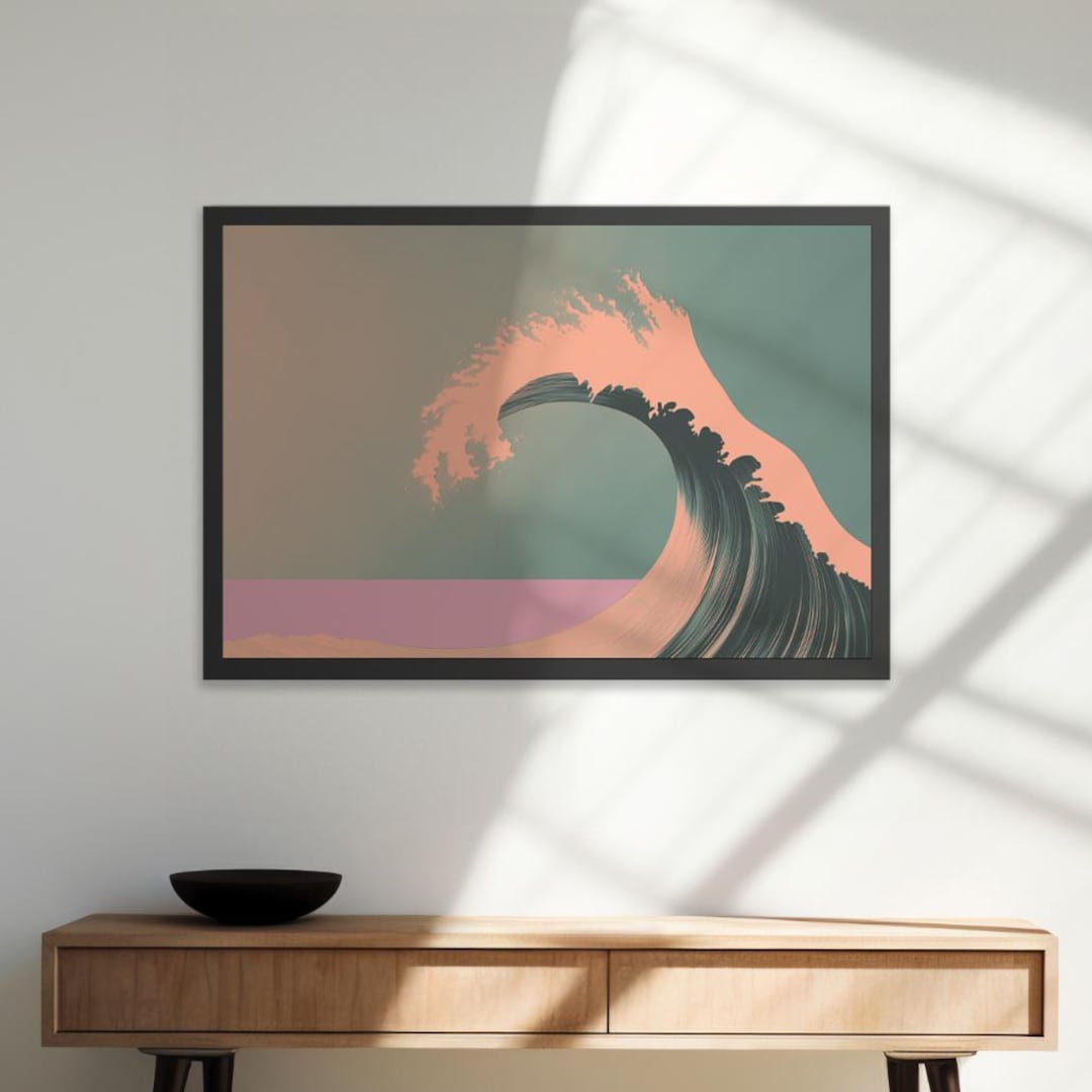 Ohara Wave Art - Contemporary Modern Wave Art Poster, Unique Digital ...