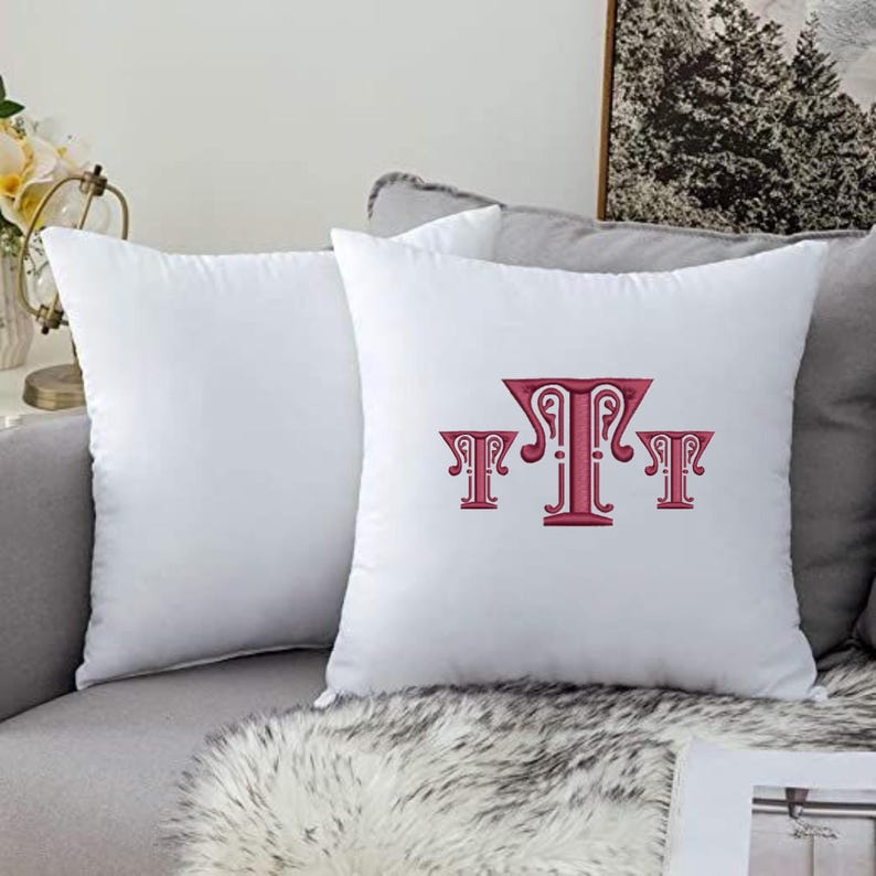 Monogram Machine Embroidery Font, Monogram Script Alphabet, Satin ...