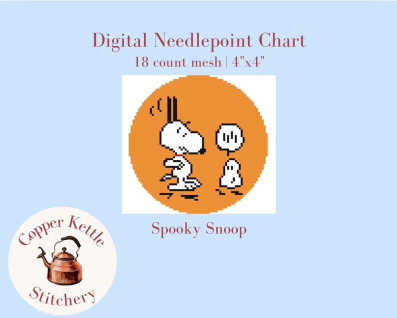 Snoopy Snoop Digital Needlepoint Chart | 18 Mesh - Etsy