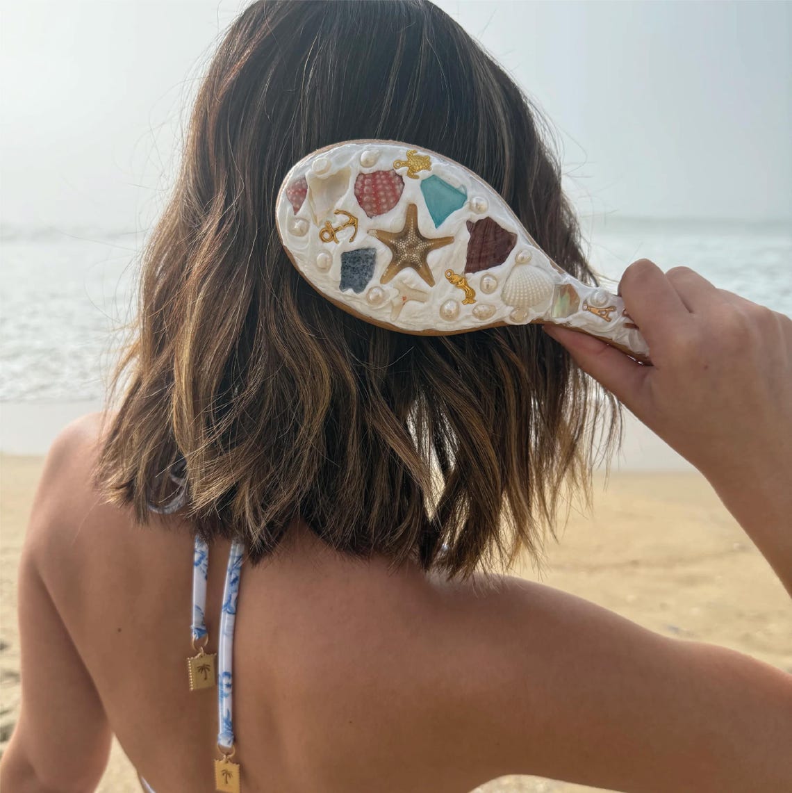 Bamboo Seashell Brush for Bridesmaid and Bachelorette Party Gift - Etsy