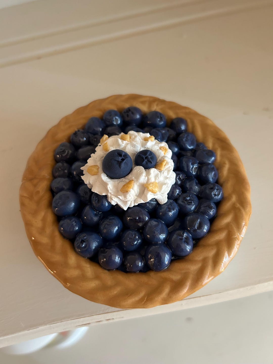 Small Fake Blueberry Pie/ Fake Pie/ July 4th Tiered Tray Decor/ Small ...