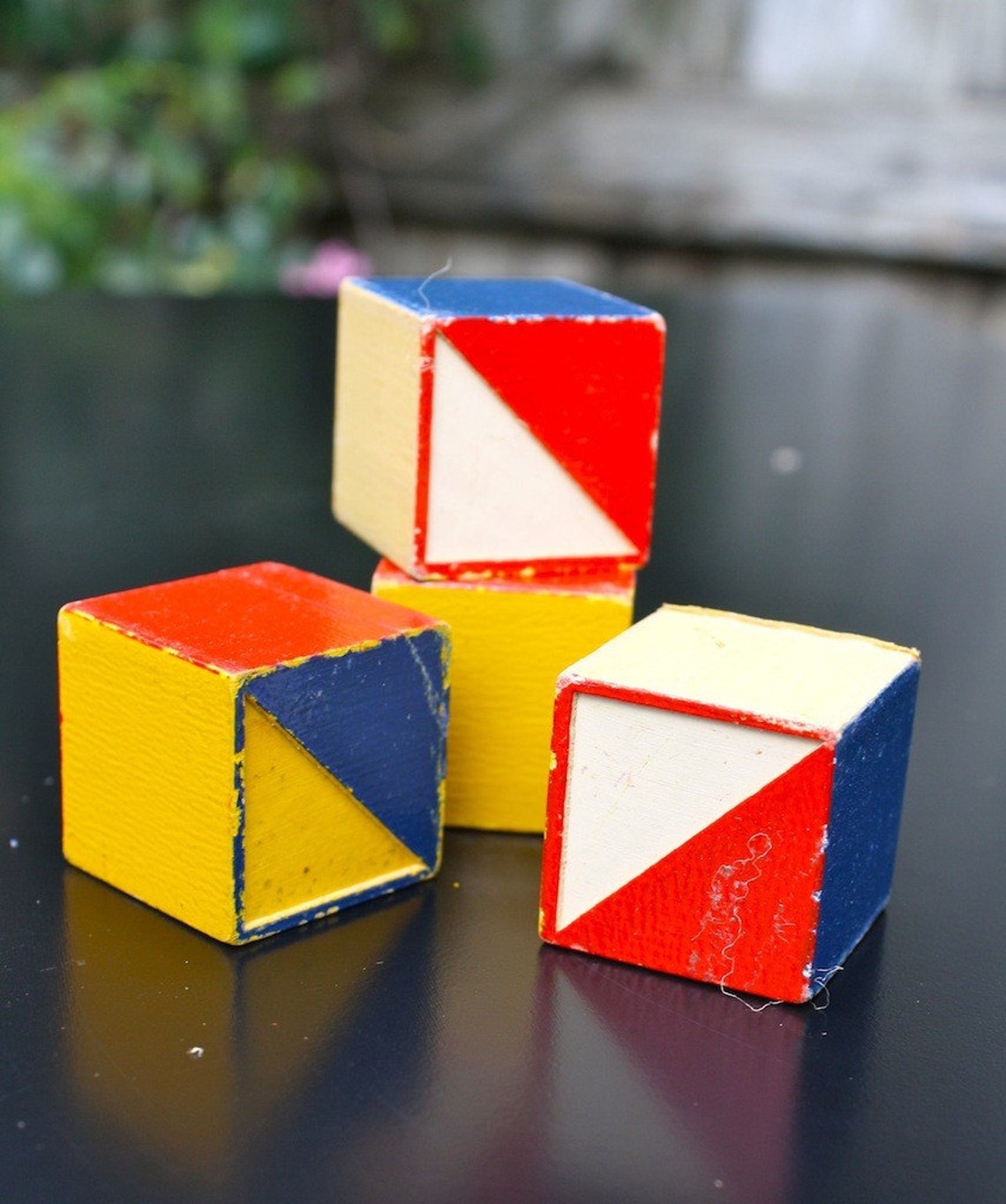 BLOCKS Vintage Wooden Color Cubes Design Set by The | Etsy