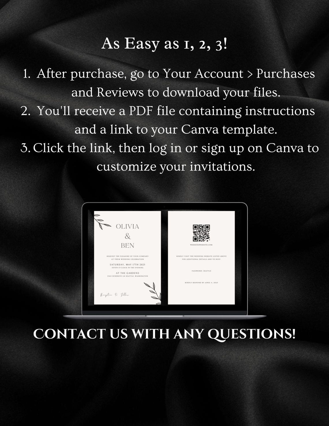 Simple Wedding Template Full Package - Invitation, Details Card, and ...