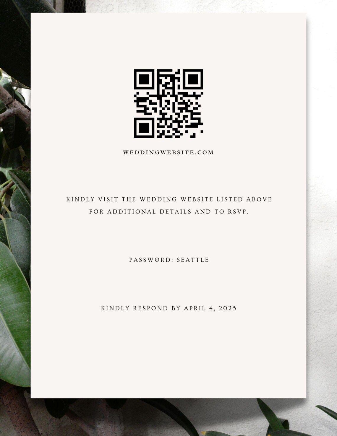Simple Wedding Template Full Package - Invitation, Details Card, and ...