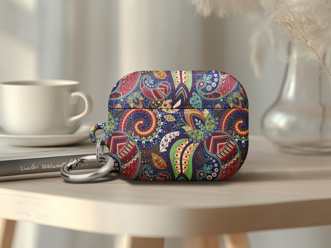 AirPod Gen 4 Paisley Apron Gift Bohemian Design Rich Blue Green Red ...
