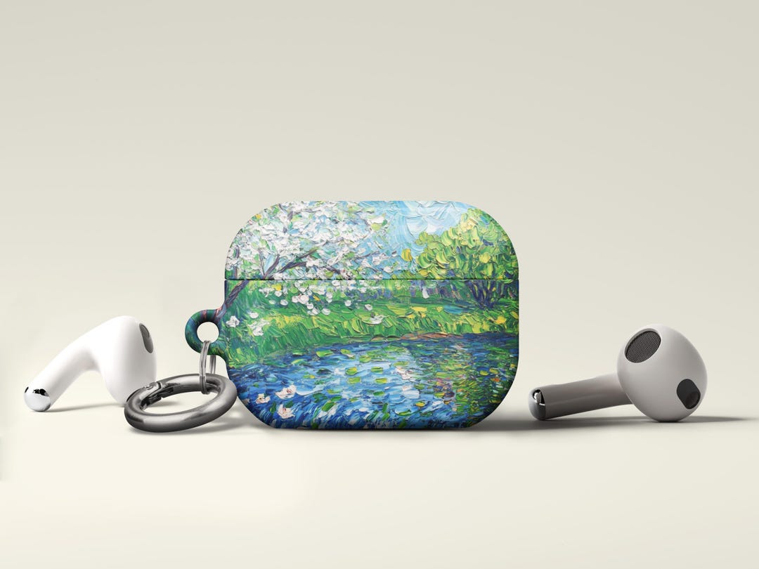 Van Gogh Inspiration Water Lagoon Airpods Case, Timeless Art Oil Paint ...