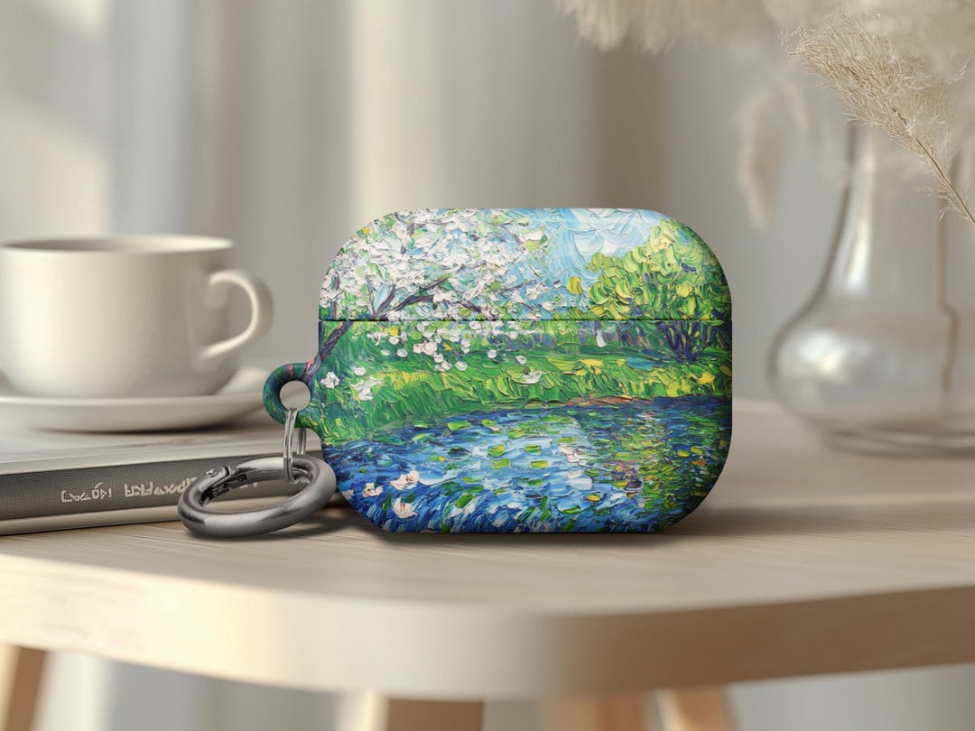 Van Gogh Inspiration Water Lagoon Airpods Case, Timeless Art Oil Paint ...