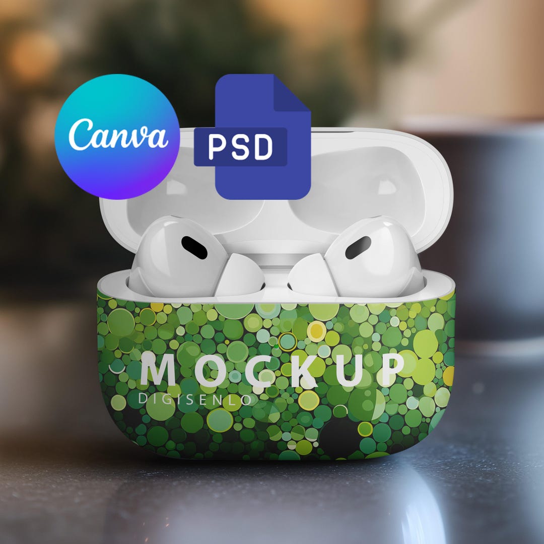 AirPod Case Mockup Template, Easy Edit Canva & PSD Mockup, Customizable ...