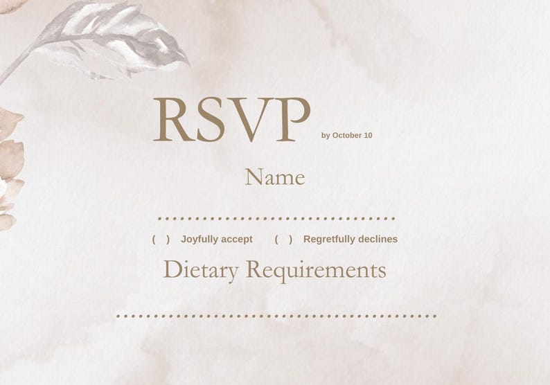 Editable Wedding Card: Invitations, RSVP, Thank You | Classic Design ...