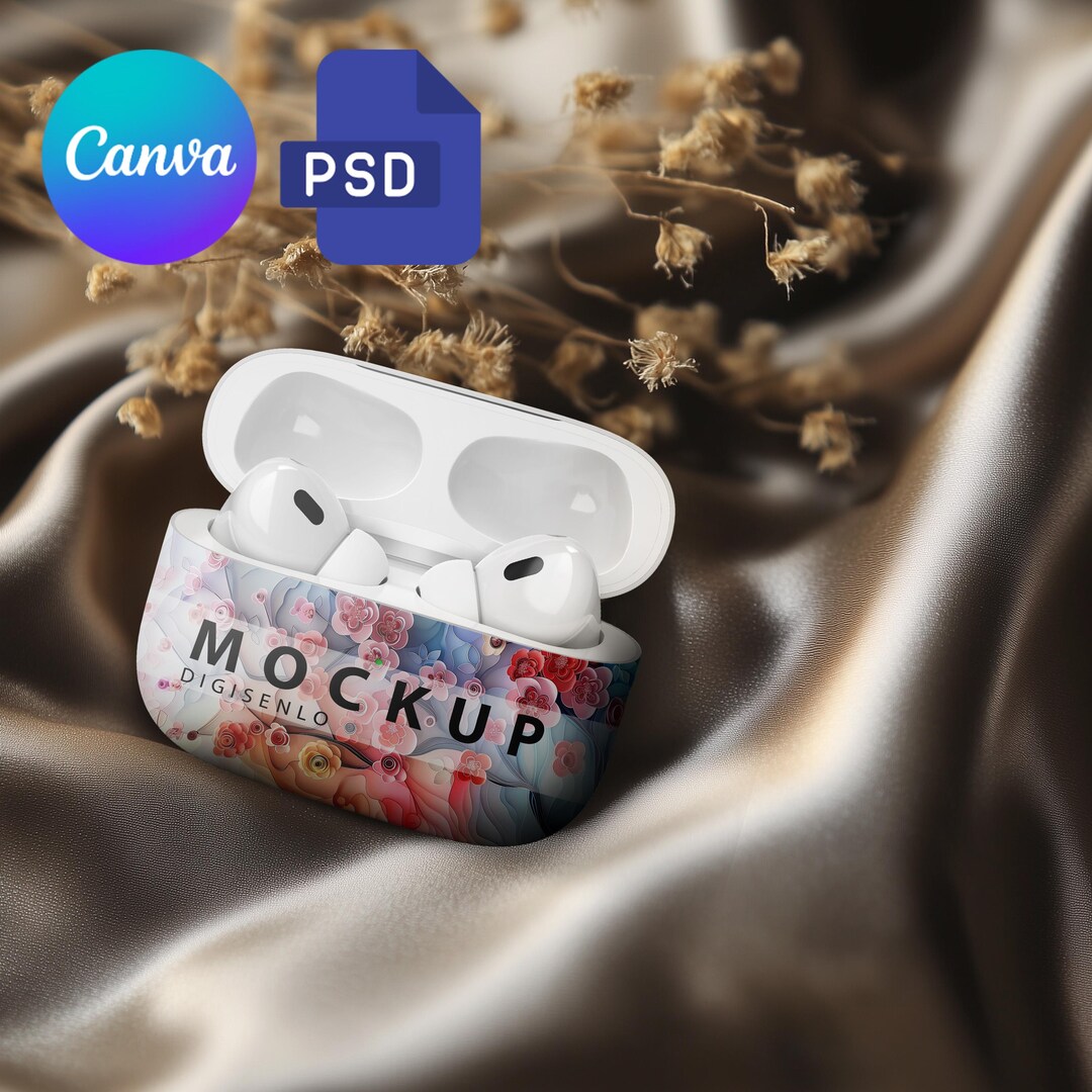 AirPod Case Mockup Template, Easy Edit Canva & PSD Mockup, Customizable ...