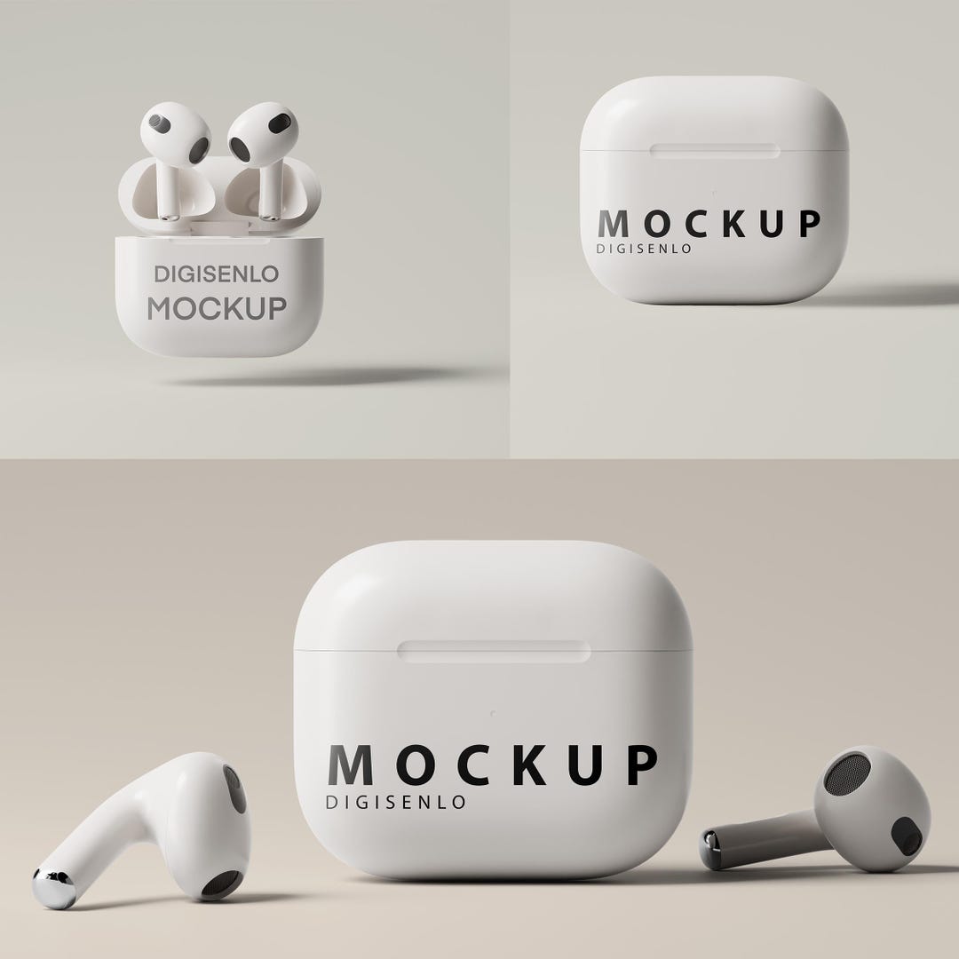 Bundle 6 AirPod Case Mockup Templates, Everyone Can Easy Edit Free ...