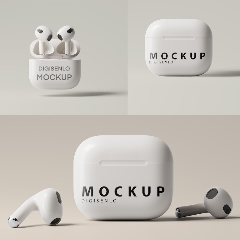 Bundle 6 AirPod Case Mockup Templates, Everyone Can Easy Edit Free ...