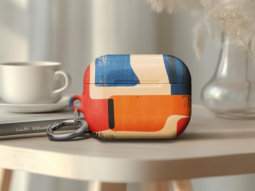 Minimalistic Modern Art AirPod Case, Keychain Protective Cover for ...