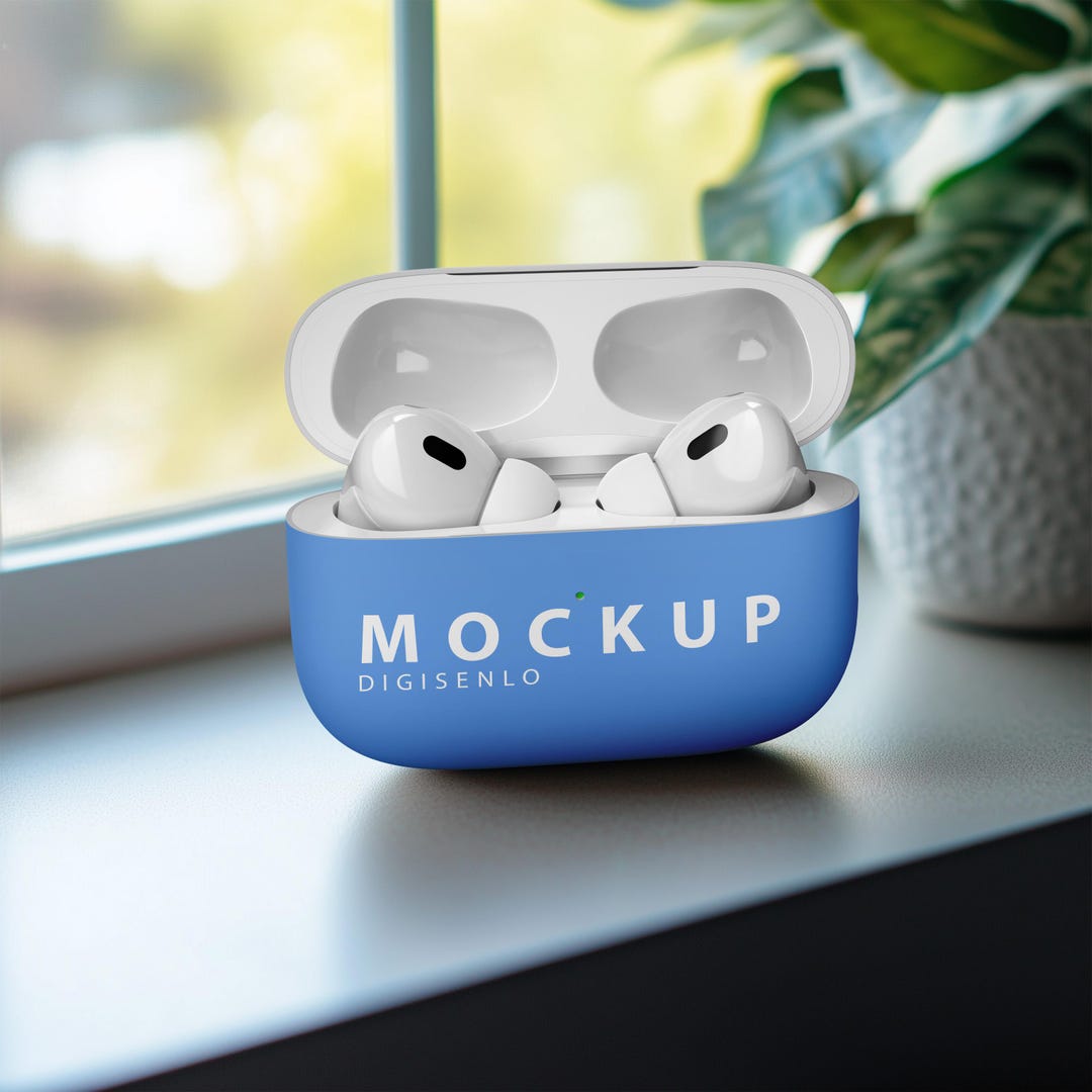4 AirPod Case Mockup Templates, Easy Edit With Free Photopea Realistic ...