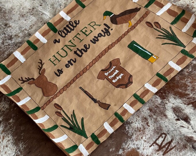 Baby Boy Shower Hunting Hand Painted Banner - Etsy