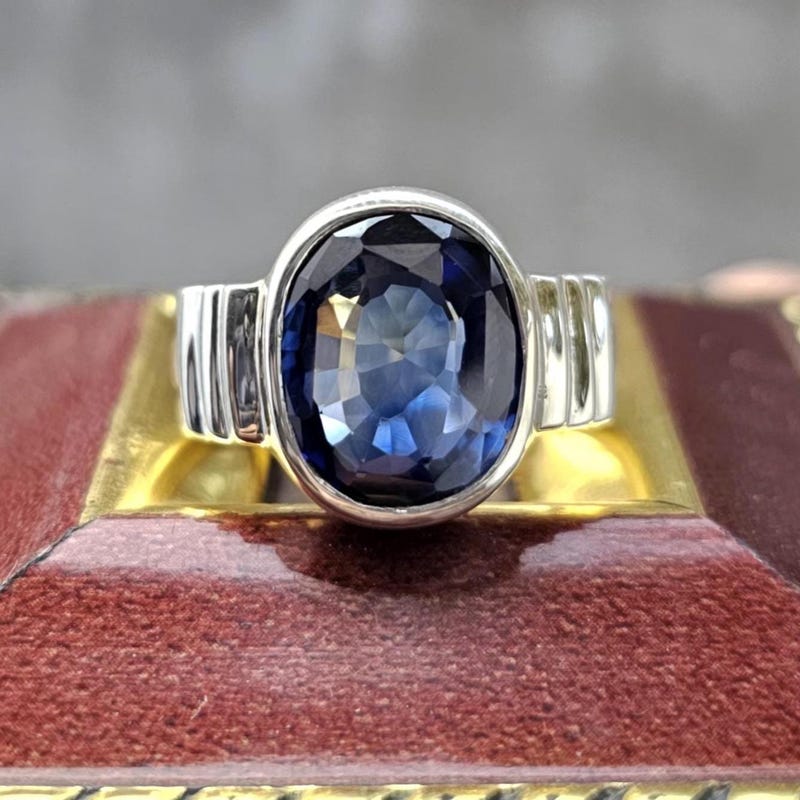 Lab Grown Neelam Ring - Etsy