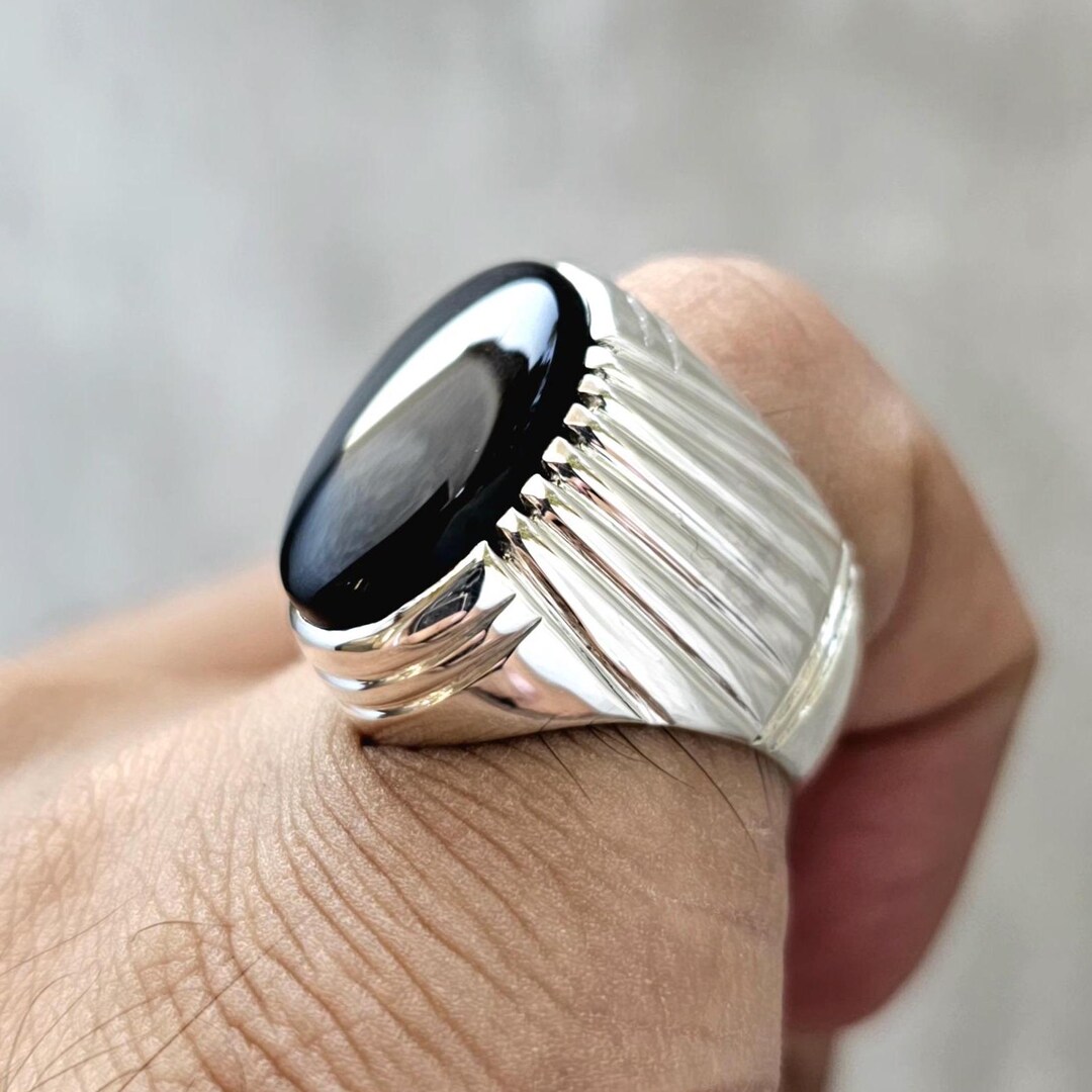 Real Yemeni Aqeeq Ring Kabadi Black Dark Aqeeq Ring Akik Ring Agate ...