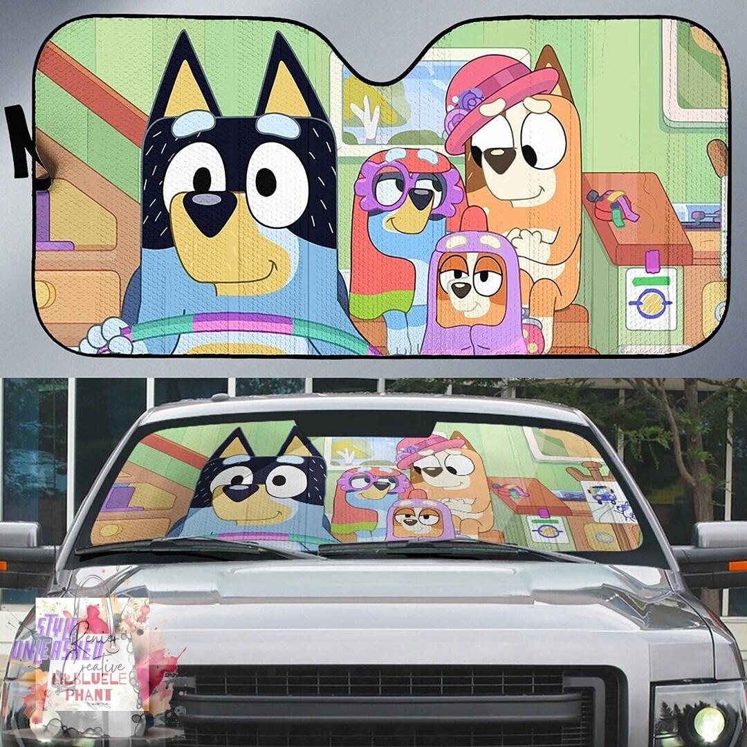 Bluey Auto Sun Shade Bluey Car Sun Shade Bluey Car Decor - Etsy