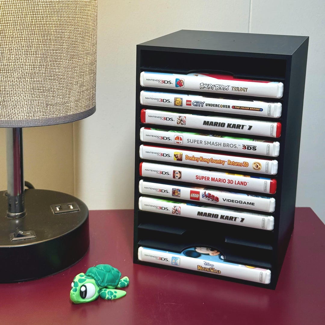 Custom 3DS Game Storage Display Case (holds 12 Games in Cases) Color ...