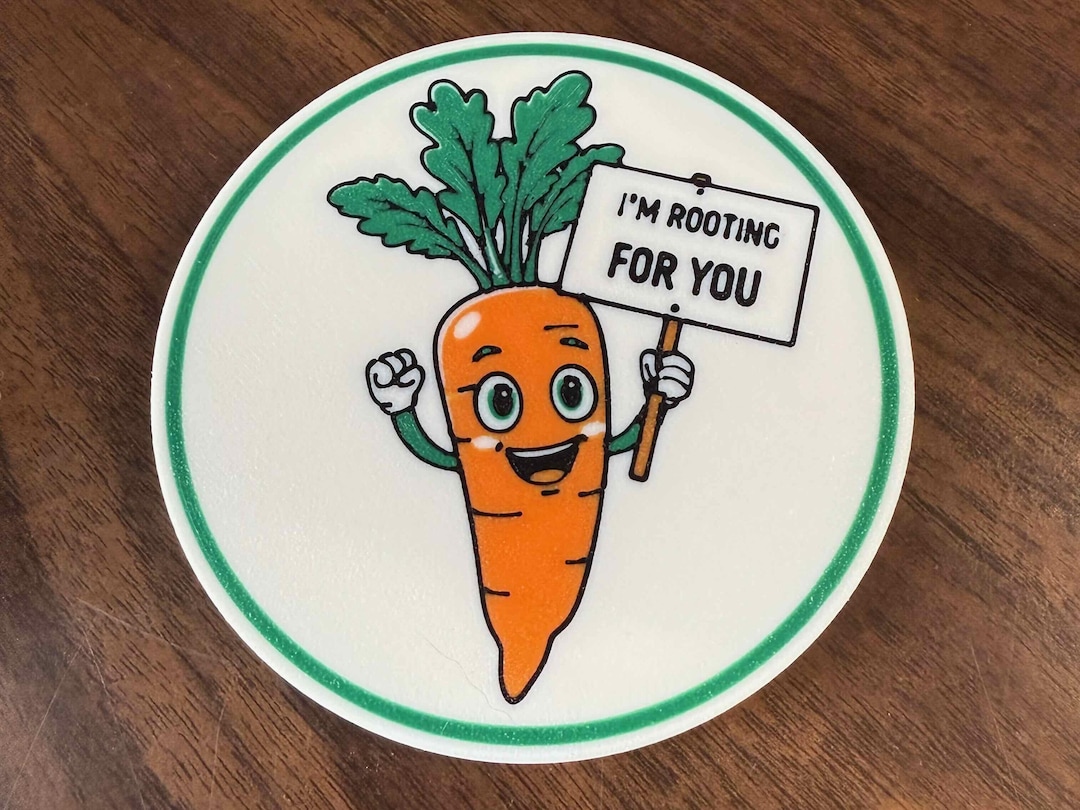 I'm Rooting for You 3D Printed Carrot Coaster Motivational Gift for ...