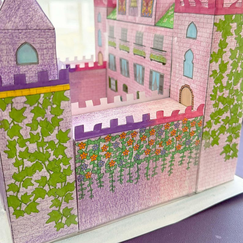 Printable Coloring Paper Castle: Kids DIY Foldable Activity (digital ...