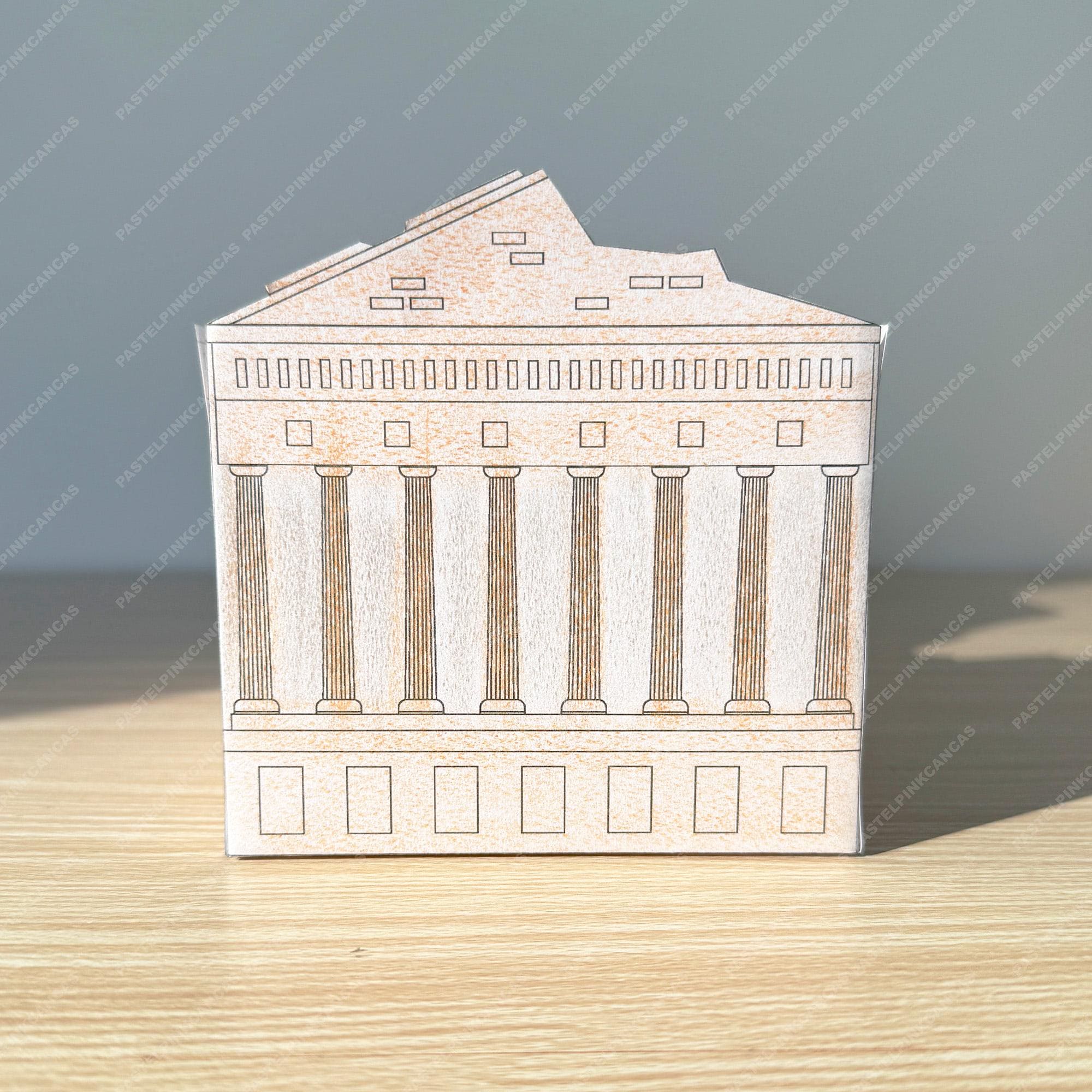 DIY Parthenon Paper Craft | Printable Coloring (digital Download) - Etsy
