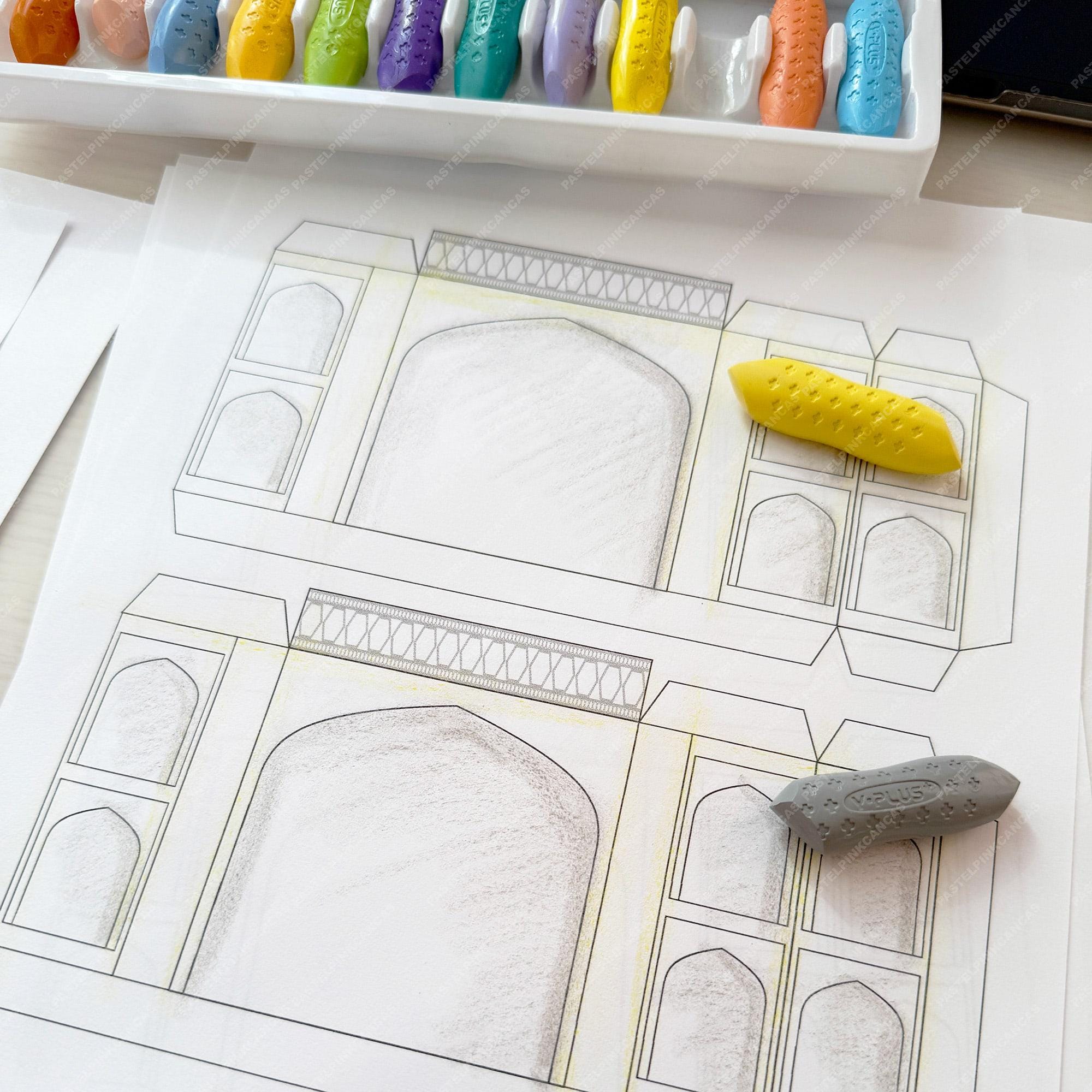DIY Taj Mahal Paper Craft | Printable Coloring (digital Download) - Etsy