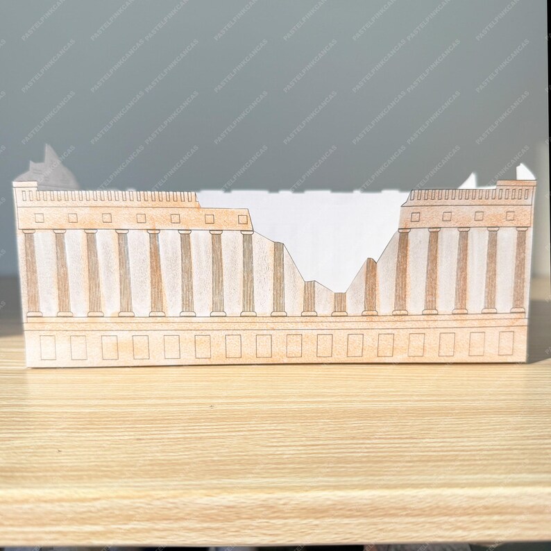 DIY Parthenon Paper Craft | Printable Coloring (digital Download) - Etsy