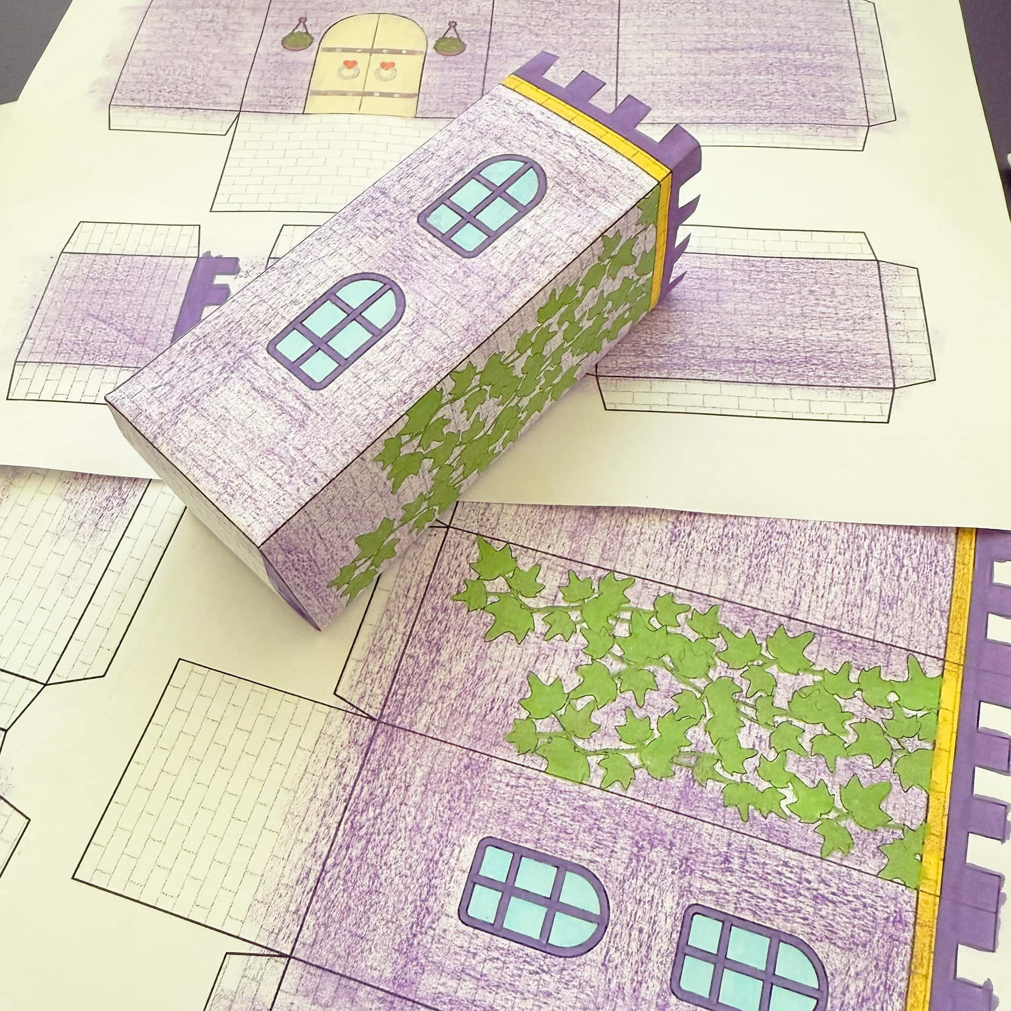Printable Coloring Paper Castle: Kids DIY Foldable Activity (digital ...
