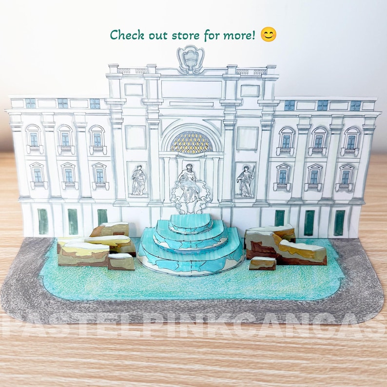 European Landmarks Coloring Page: Printable DIY Paper Craft (digital ...