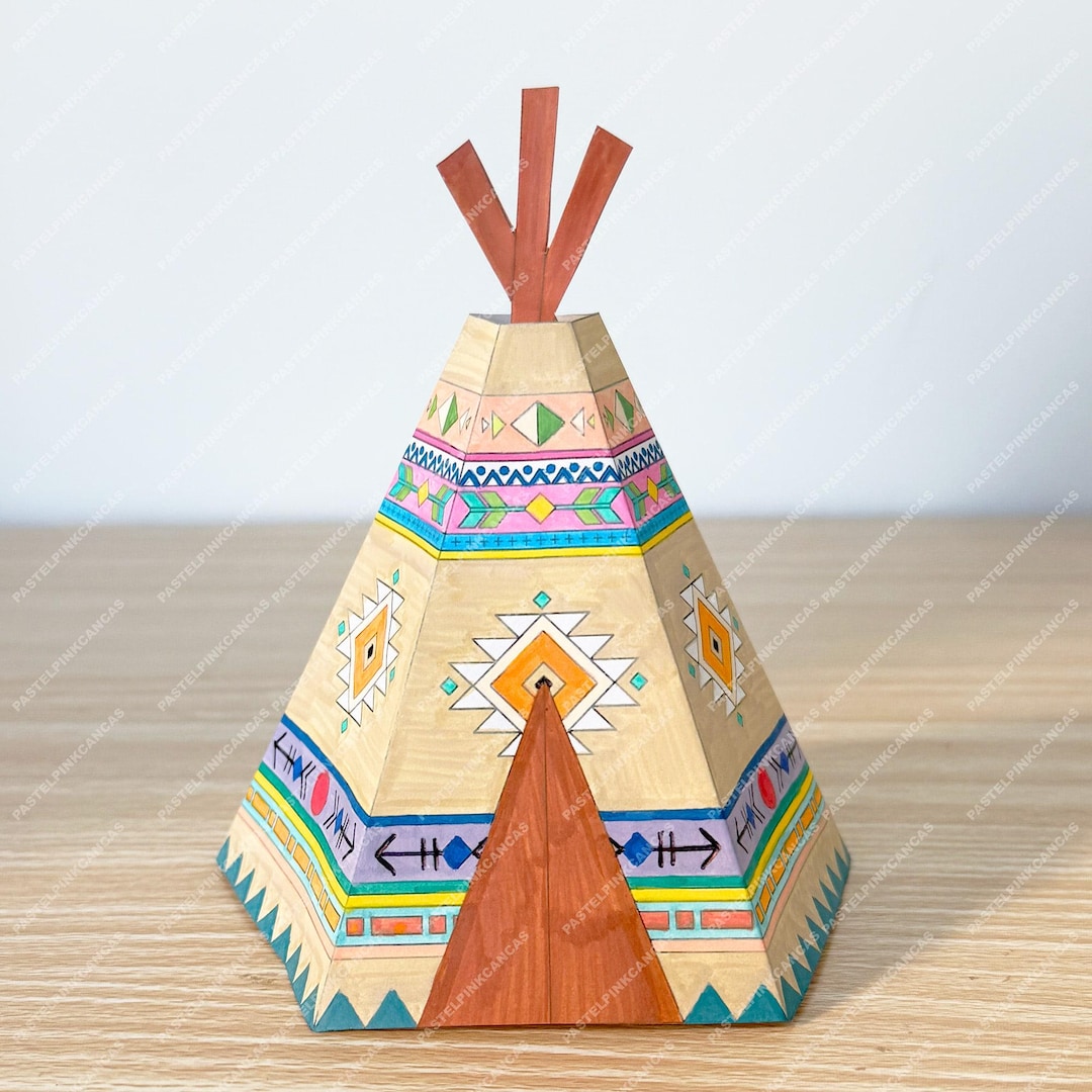 DIY Tipi Paper Craft | Printable Coloring (digital Download) - Etsy