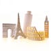 European Landmarks Coloring Page: Printable DIY Paper Craft (digital ...