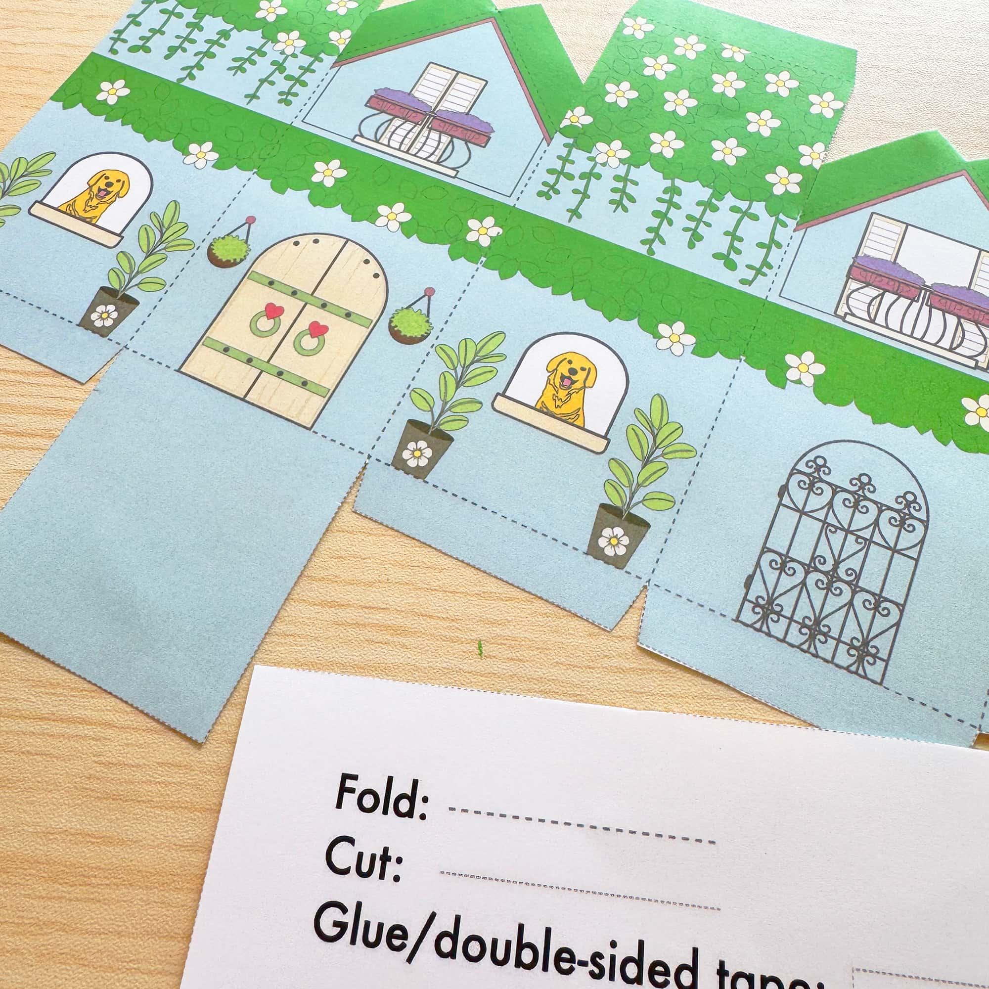 Printable Paper Houses: Craft Activity, Coloring Page (digital File) - Etsy
