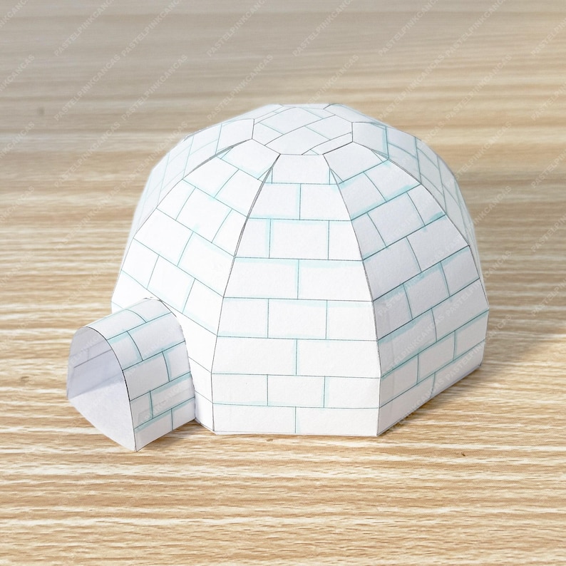 DIY Igloo Paper Craft | Printable Coloring (digital Download) - Etsy