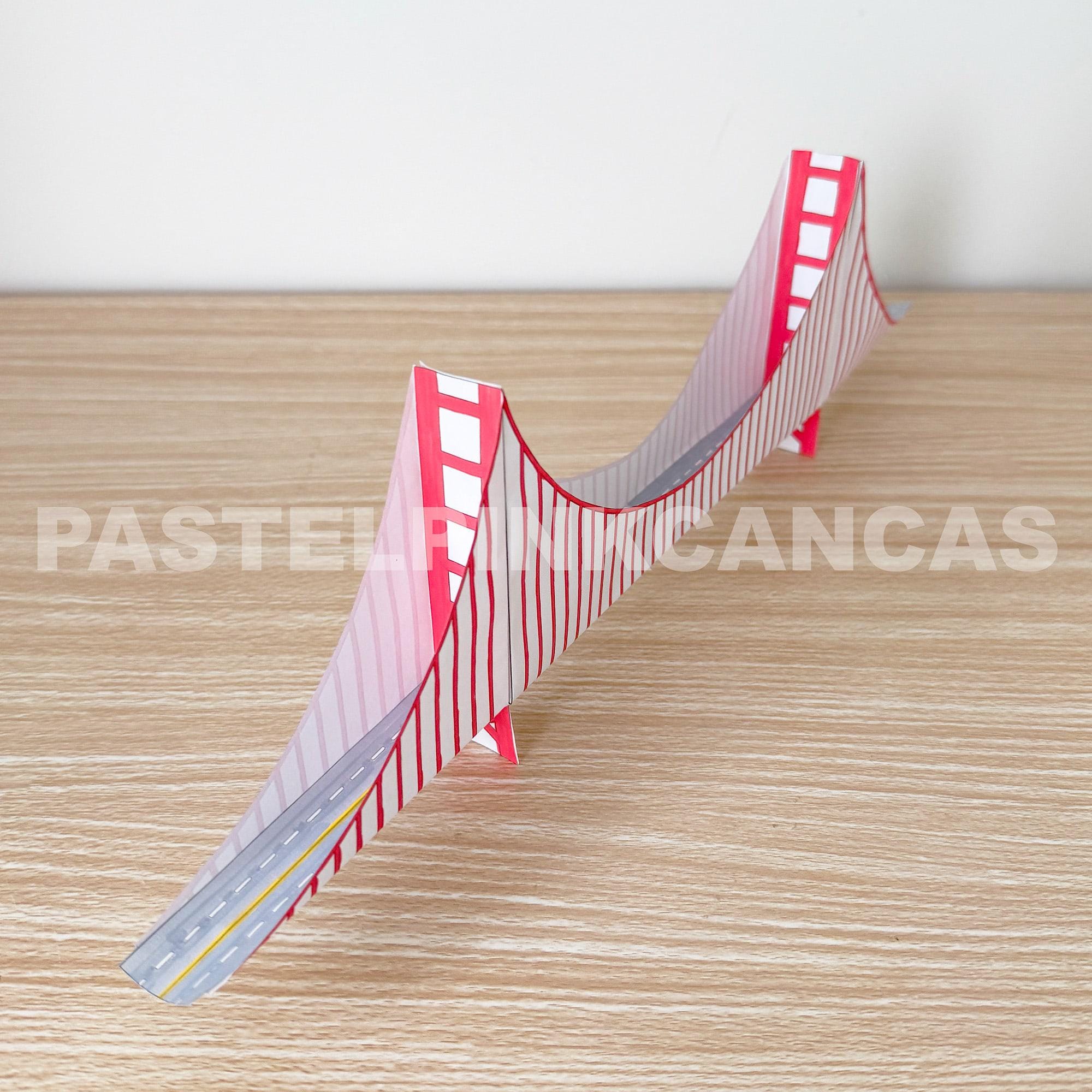 Golden Gate Bridge Paper Craft: 3D Model for Kids (coloring Printable ...