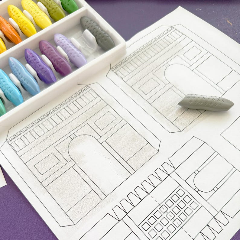 European Landmarks Coloring Page: Printable DIY Paper Craft (digital ...