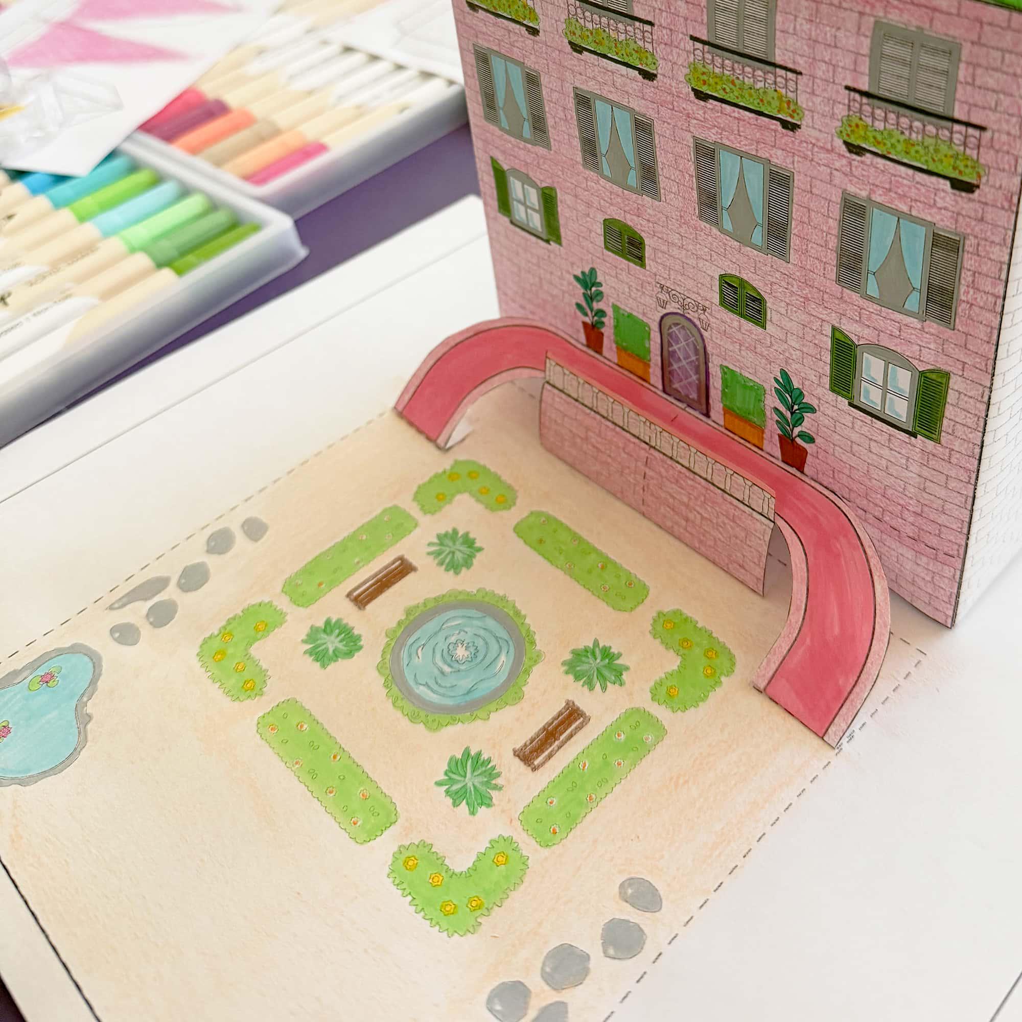 Printable Coloring Paper Castle: Kids DIY Foldable Activity (digital ...